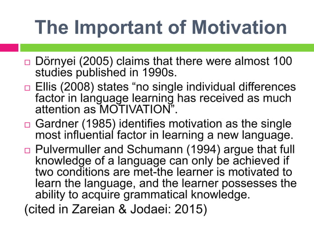 Motivation in second language acquisition | PPTX