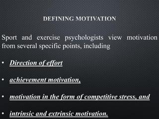 Motivation in sports | PDF