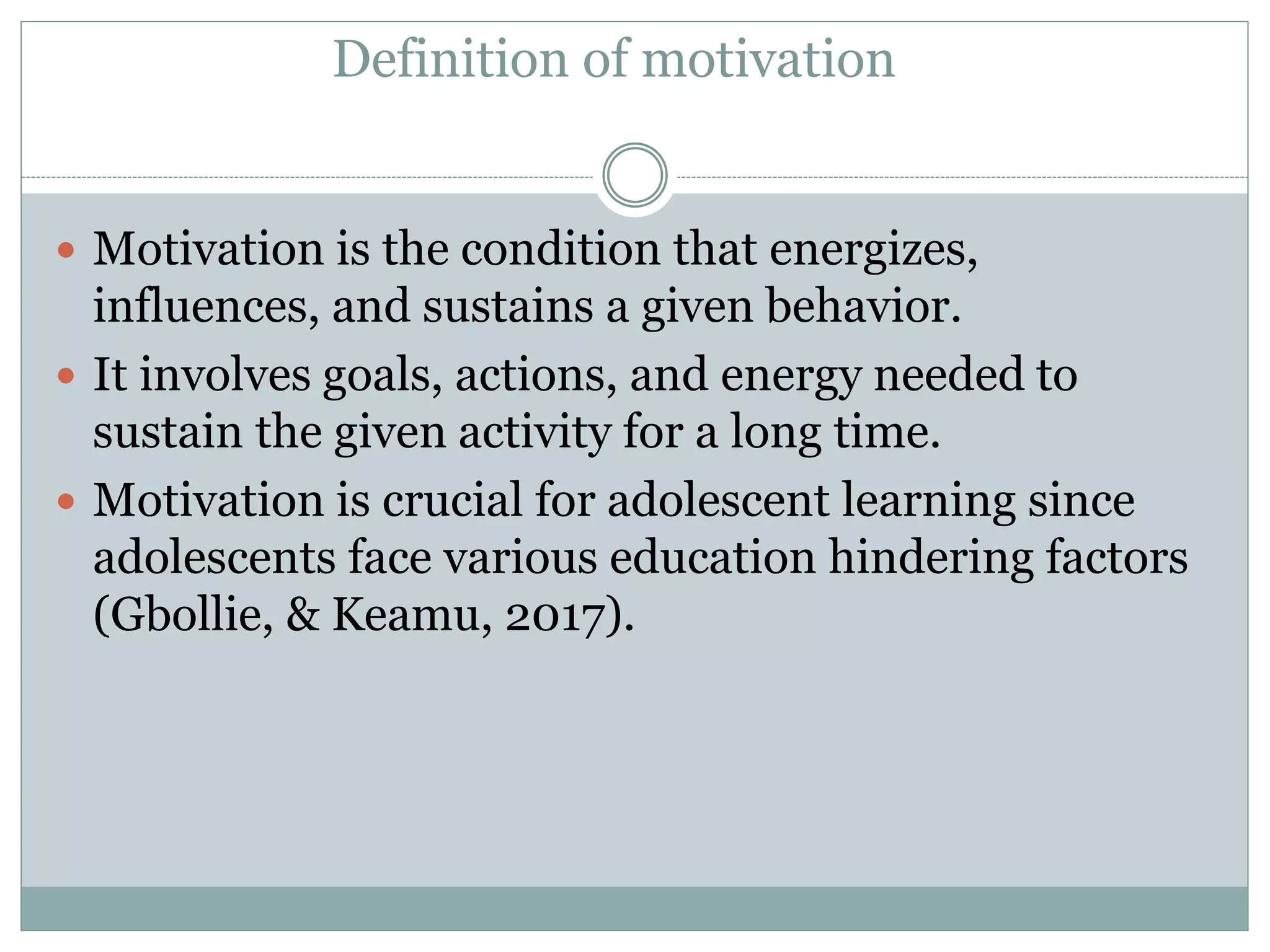 Motivation in the classroom | PPTX