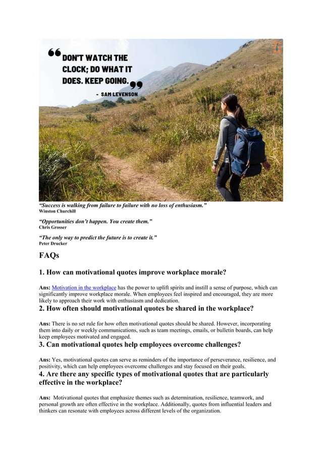 Motivation in The Workplace Quotes: Inspiring Quotes to Fuel Success | PDF