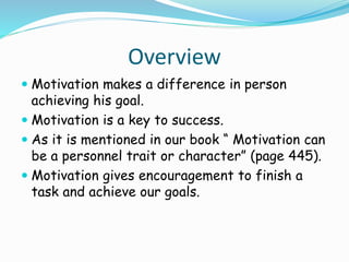 Motivation is a key to success | PPTX