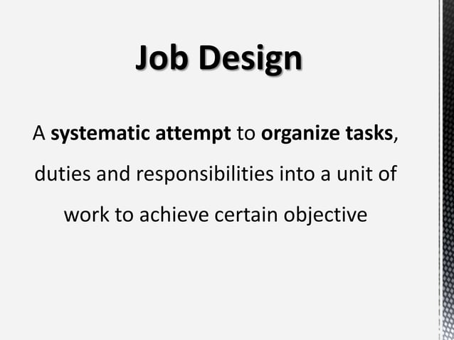 Motivation, job design and performance | PPTX