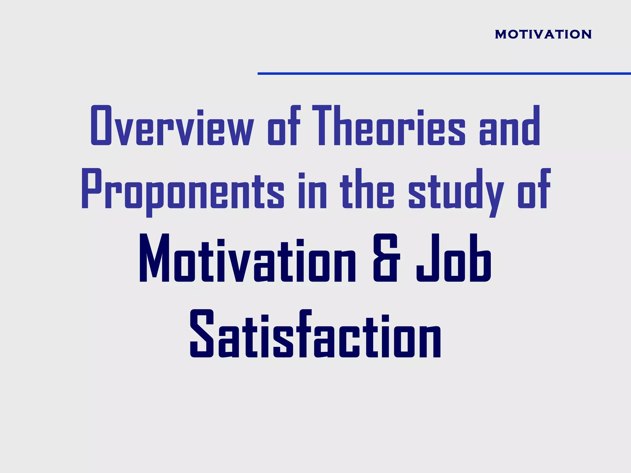 Motivation & job satisfaction | PPT