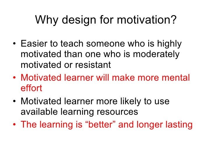 Motivation and Learning