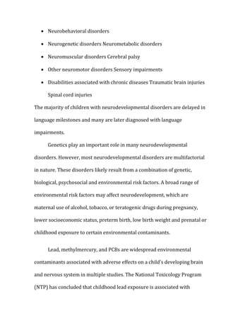 NEURO DEVELOPMETAL DISORDERS IN CHILDREN | PDF
