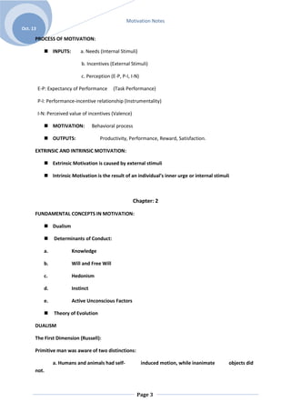 Motivation notes | PDF