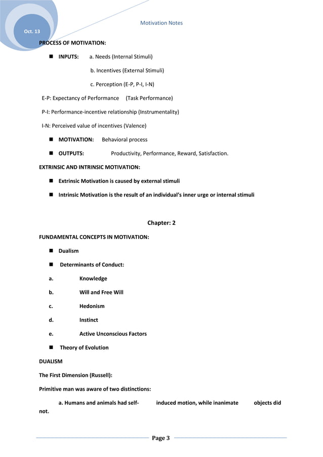 Motivation notes | PDF