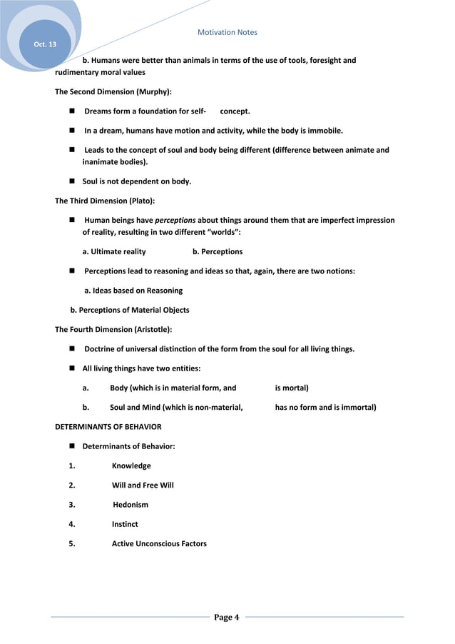 Motivation notes | PDF