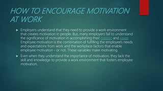 Motivation of employees | PPTX