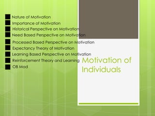 Motivation of individuals | PPTX