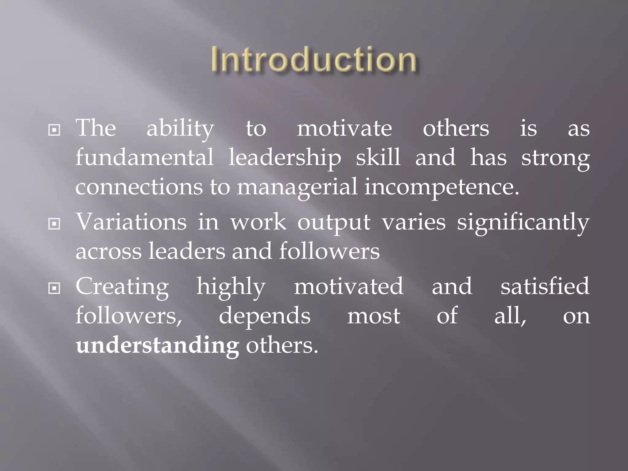 Motivation, satisfaction and performance | PPT