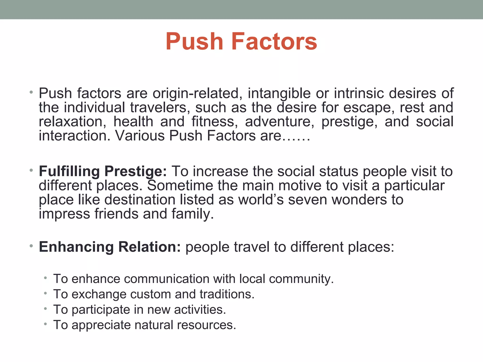Motivations for tourism | PPT