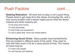 Motivations for tourism | PPT