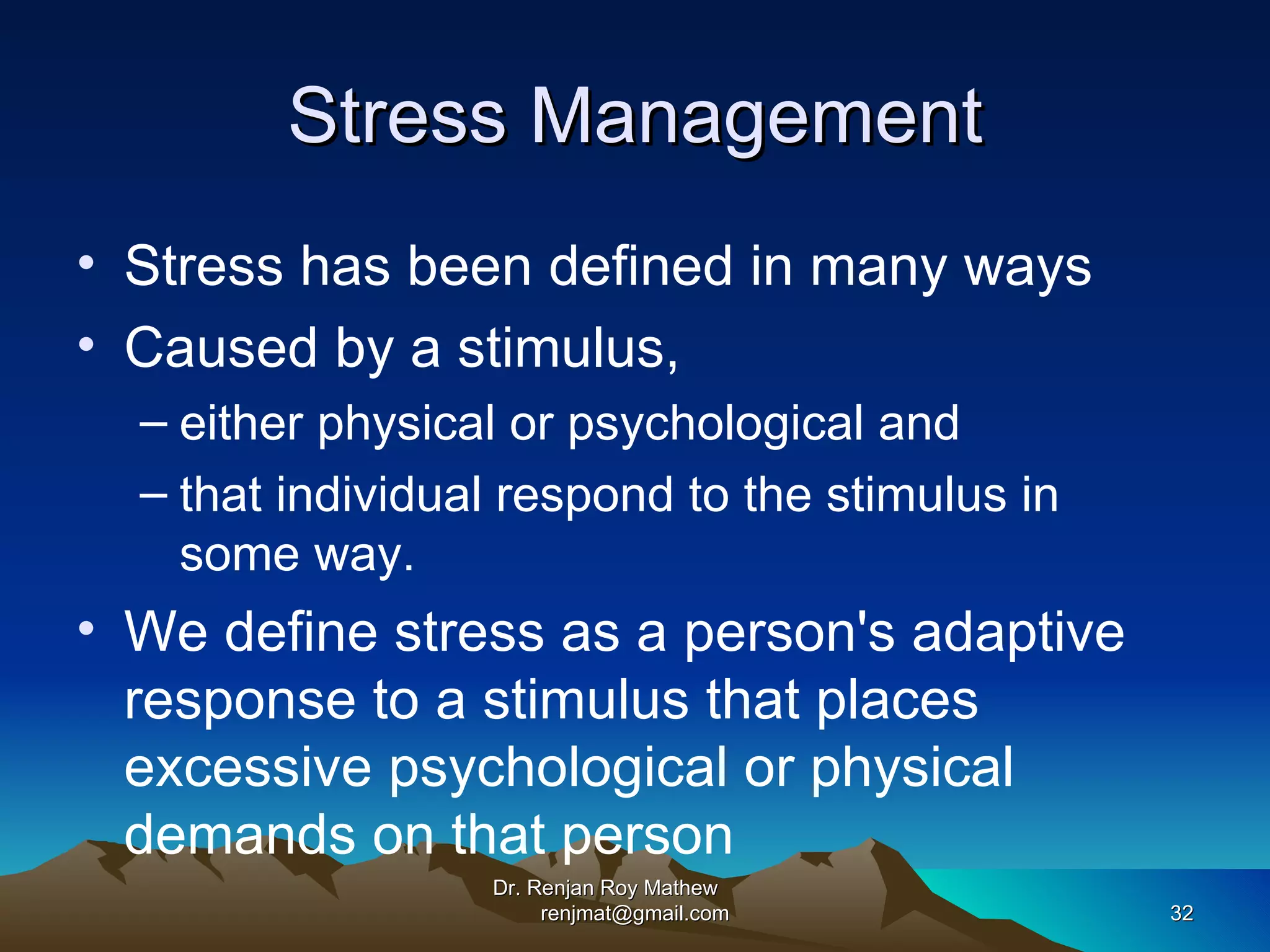 Employee Motivation & Stress Management | PPT