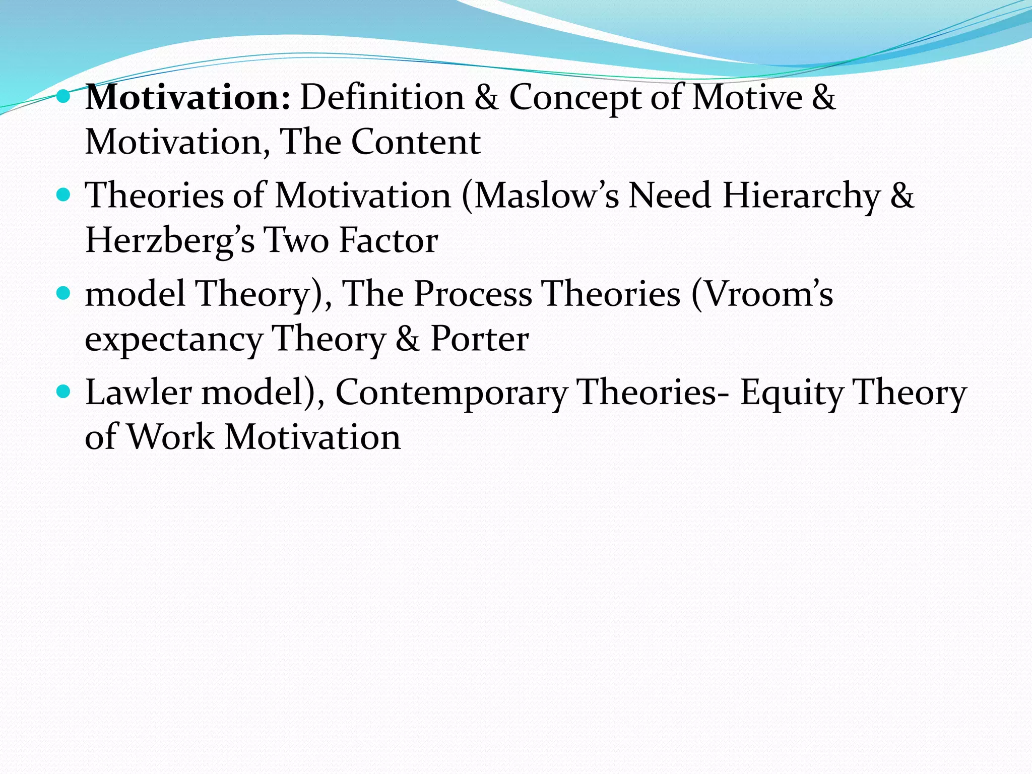 Motivation theories | PPTX