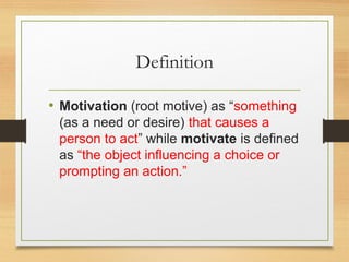 Motivation and Motivation theories | PPT