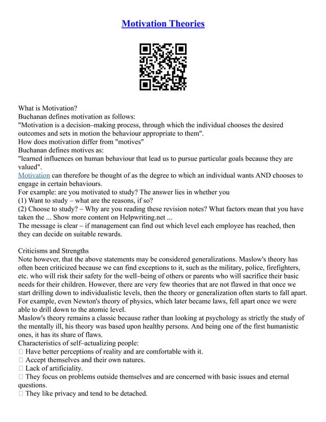 Motivation Theories | PDF