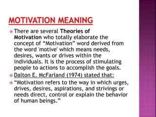 Motivation theories ppt | PPTX