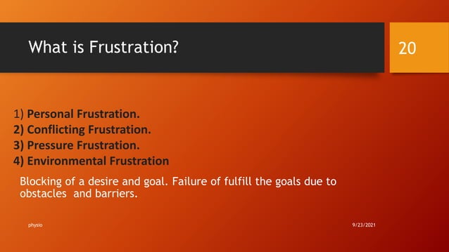 Motivation theory conflict and frustration for physio | PPT