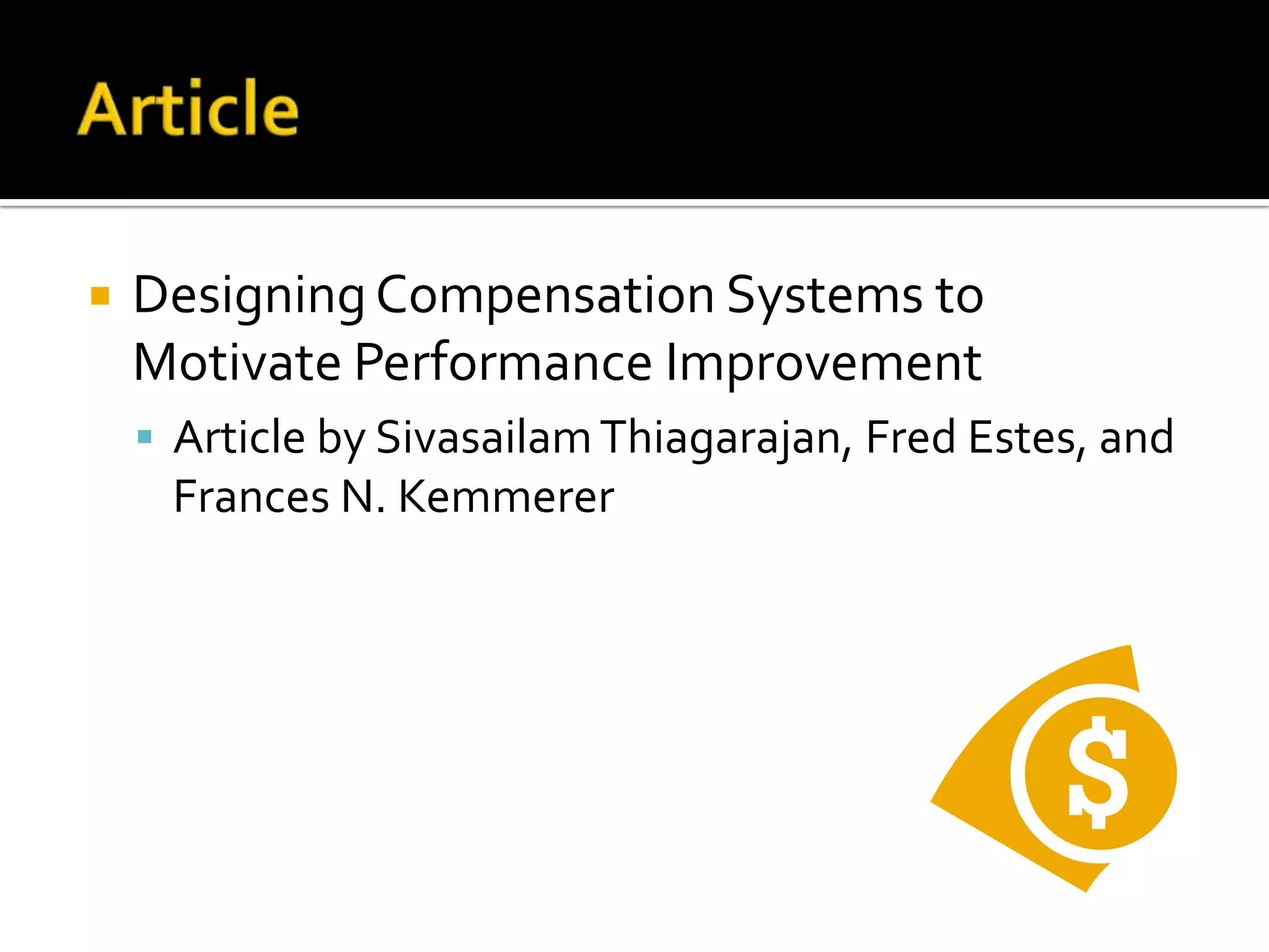 Motivation through compensation | PPTX