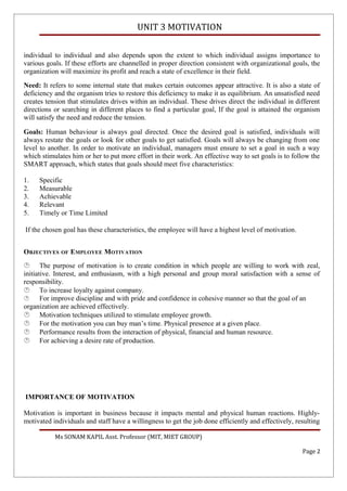 Motivation unit 3 | PDF