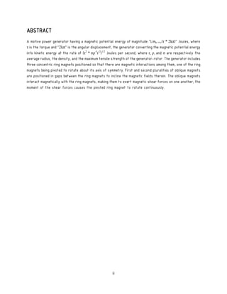 Motive power generator | PDF