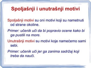 Motivacija i srodni pojmovi | PPT