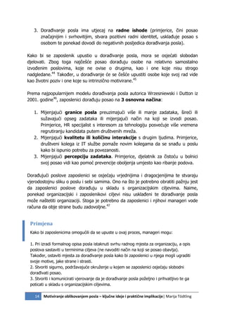 Motiviranje oblikovanjem posla | PDF