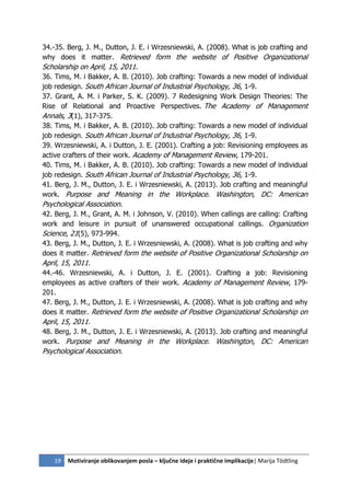Motiviranje oblikovanjem posla | PDF