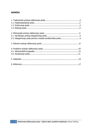 Motiviranje oblikovanjem posla | PDF