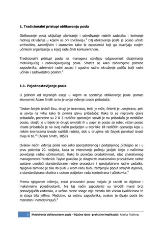 Motiviranje oblikovanjem posla | PDF