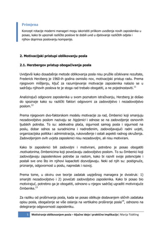 Motiviranje oblikovanjem posla | PDF