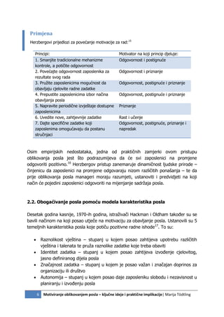 Motiviranje oblikovanjem posla | PDF
