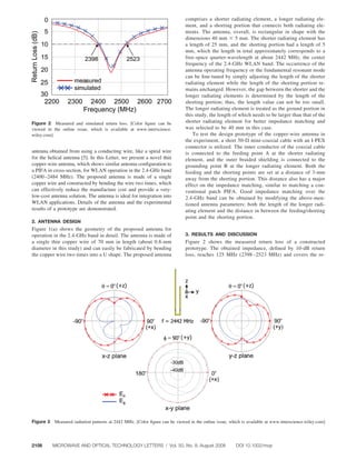Very-Low-Cost Copper-Wire Antenna for 2.4-GHz WLAN Operation | PDF