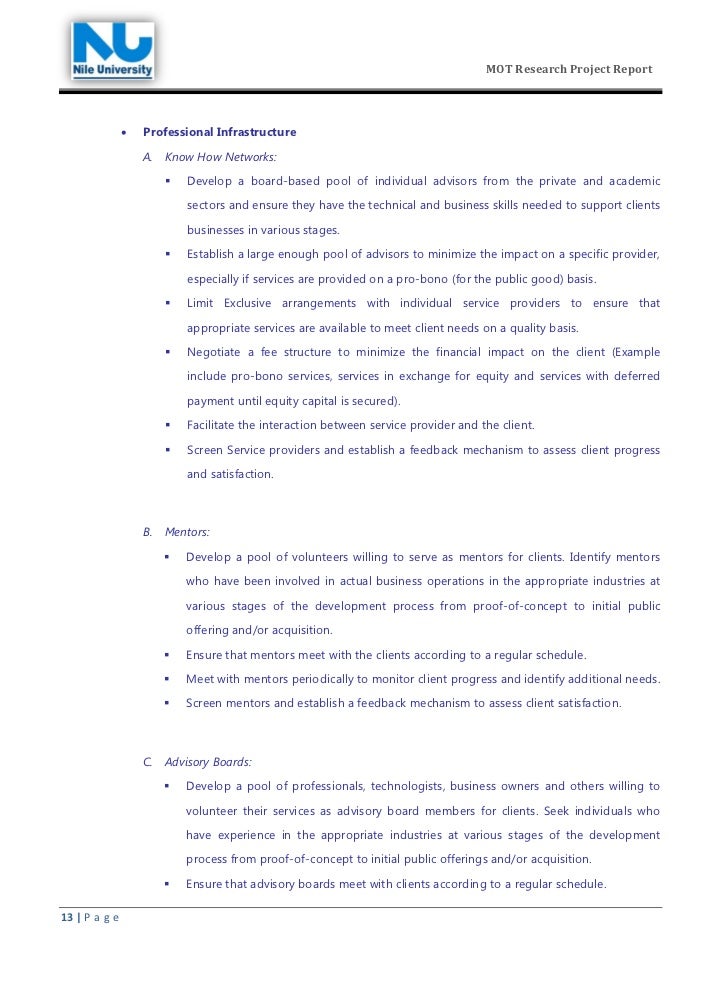 Business Incubation System (Mot masters research project report )
