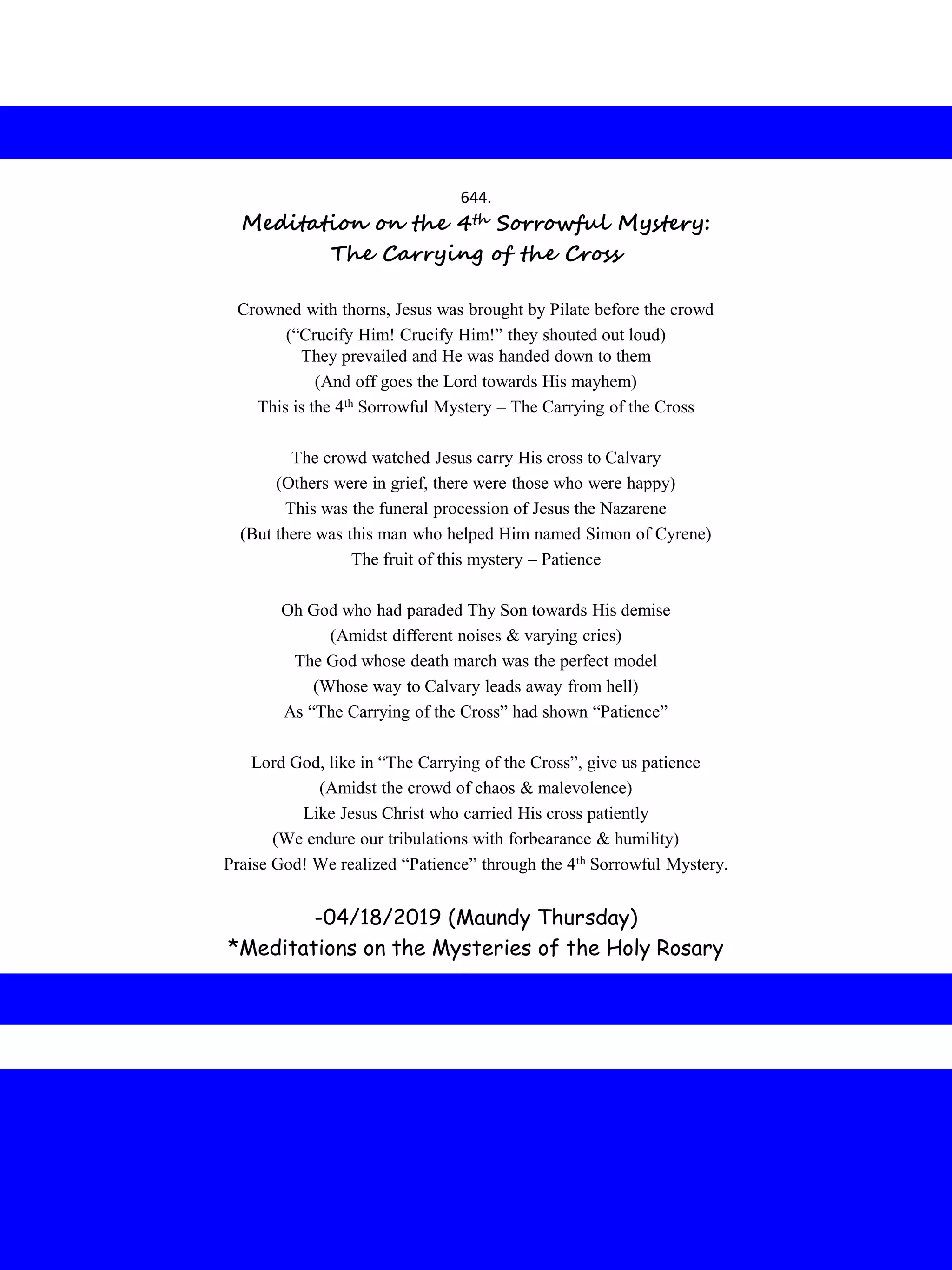 Sorrowful Mysteries (Holy Rosary) | PDF