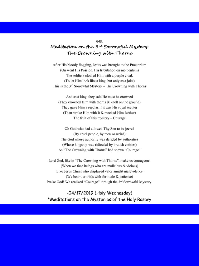 Sorrowful Mysteries (Holy Rosary) | PDF