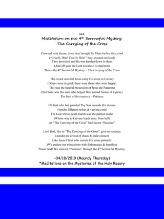 Sorrowful Mysteries (Holy Rosary) | PDF