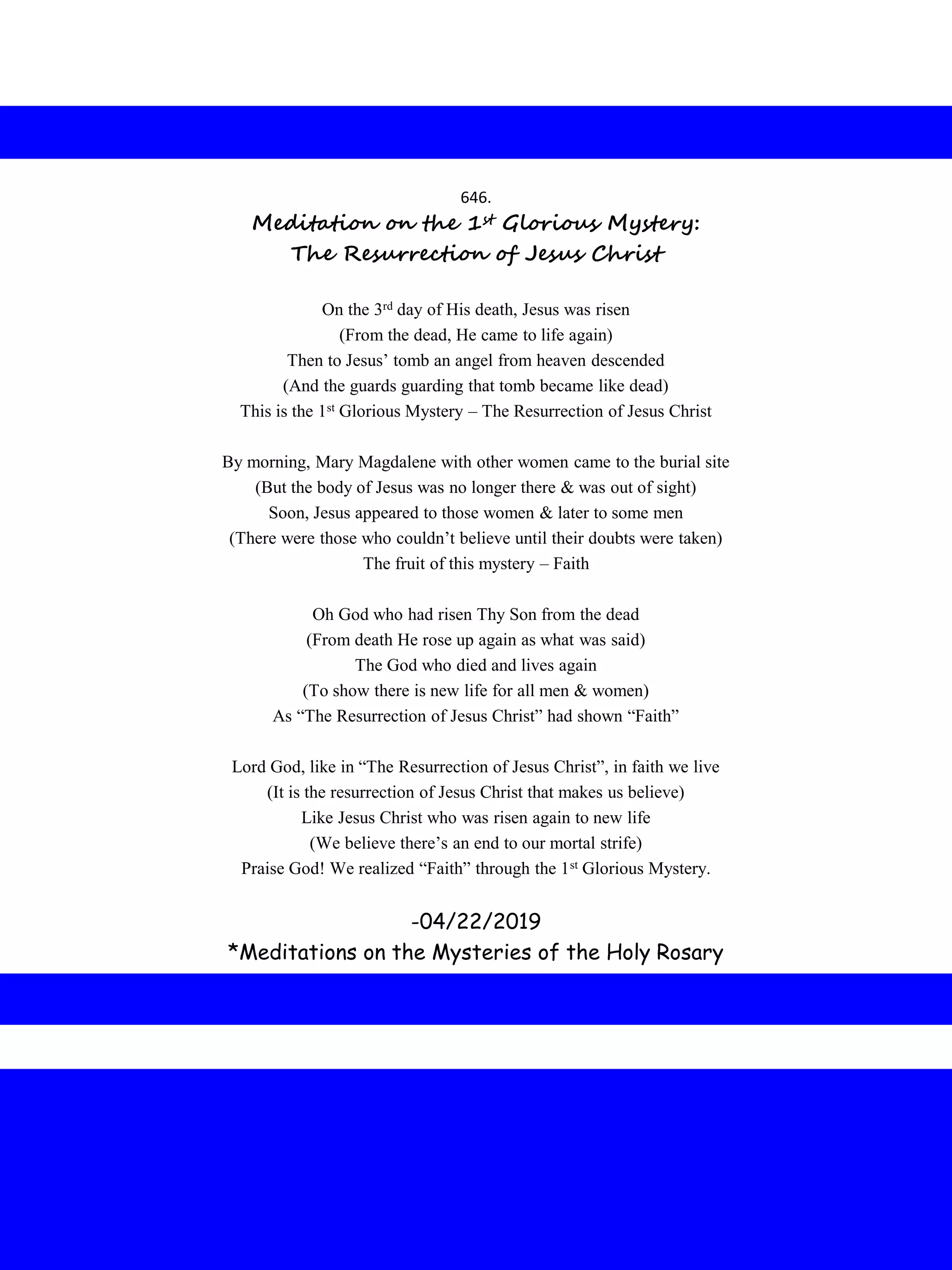 Glorious Mysteries (Holy Rosary) | PPTX