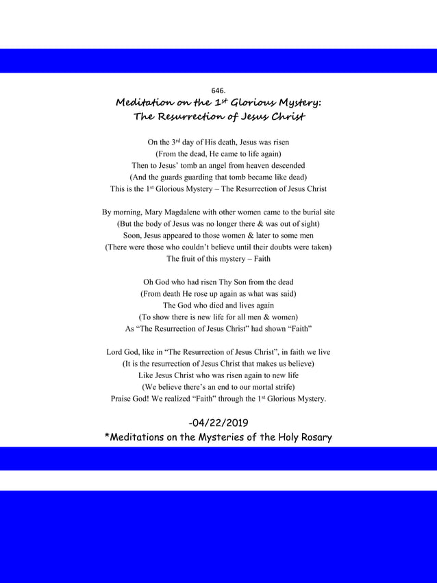 Glorious Mysteries (Holy Rosary) | PPTX | Christianity | Religion ...