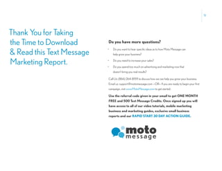 Text Message Marketing Report: Moto Message | PDF