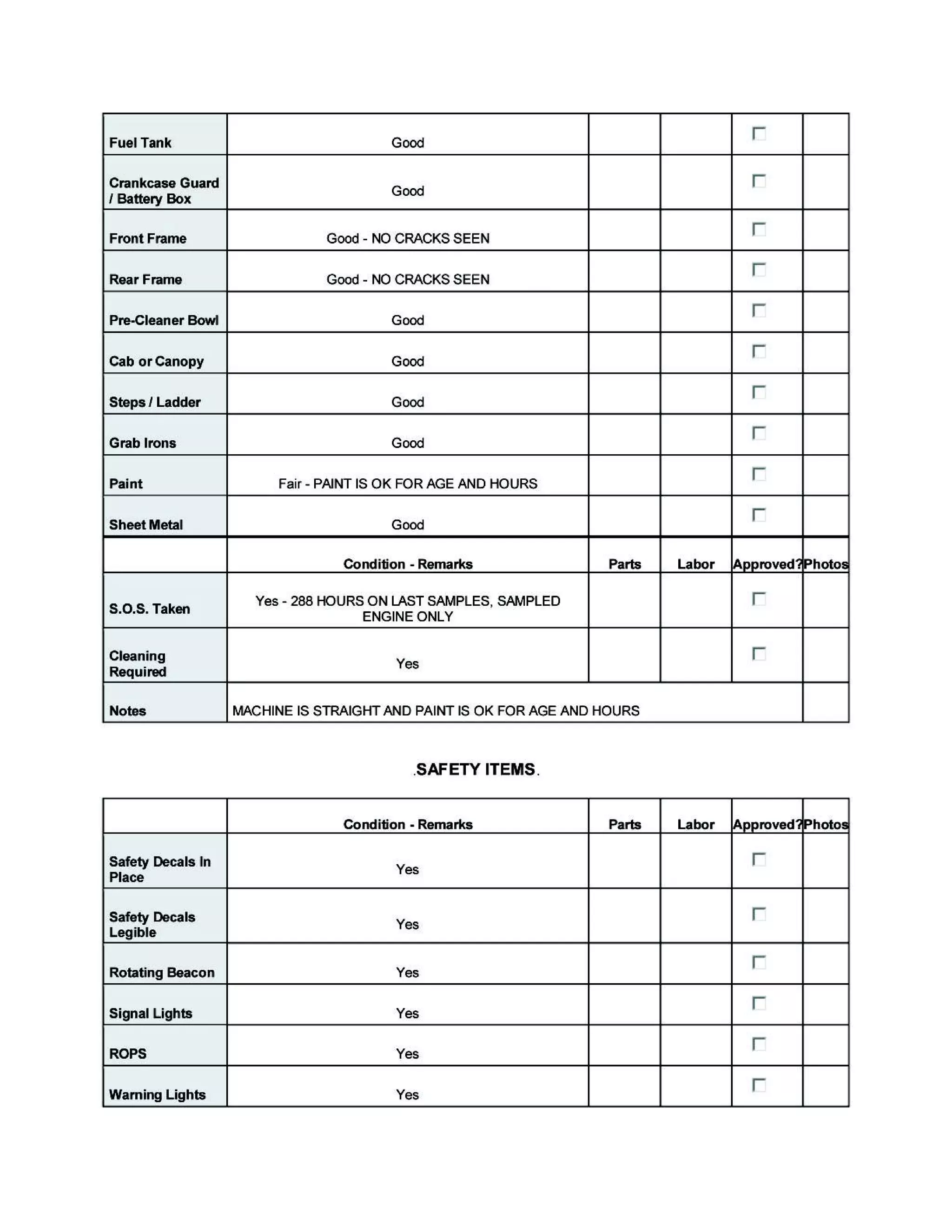 MOTOR GRADER 140HNA 2ZK06543 INSPECTION REPORT | PDF