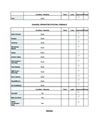 MOTOR GRADER 140HNA 2ZK06543 INSPECTION REPORT | PDF