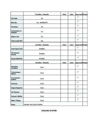 MOTOR GRADER 140HNA 2ZK06543 INSPECTION REPORT | PDF