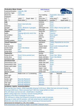 Motor Grader inspection checklist | PDF