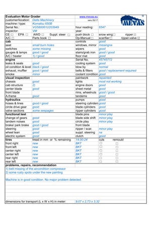 Motor Grader inspection checklist | PDF