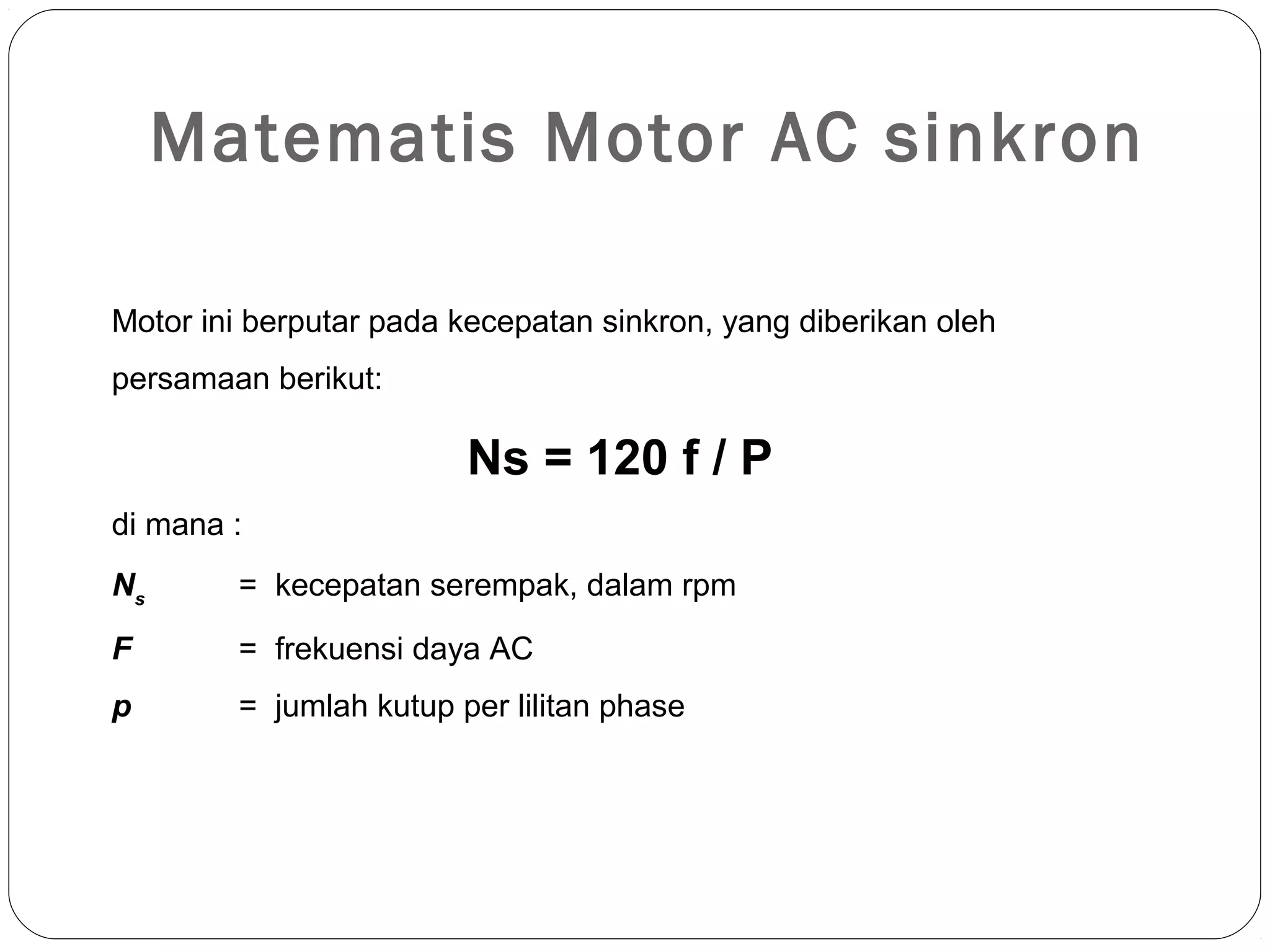 Motor ac sinkron | PPT