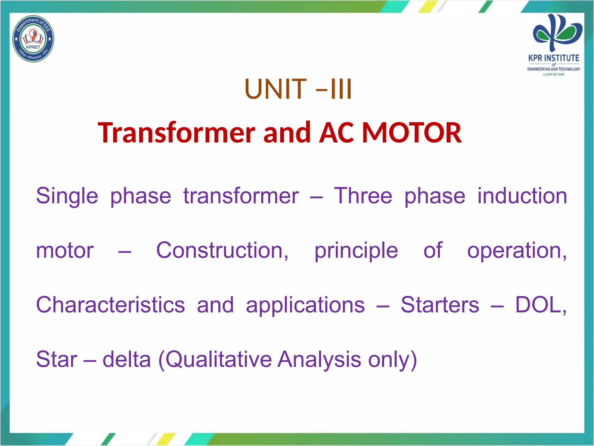 Motor and comtrol of ac and dc motor application | PPTX