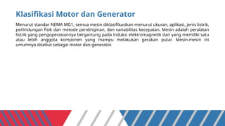 Prinsip Kerja dari Motor and Generator (Lengkap) | PPTX