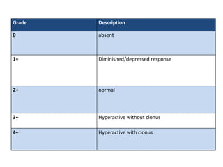 Motor and sensory examination, Examination of reflexes | PPTX